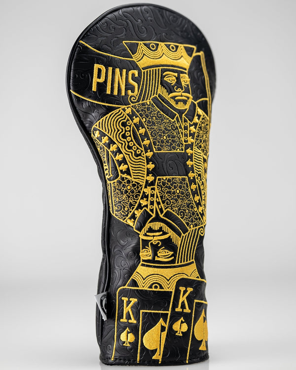 Black/Gold King of Spades - Driver Cover - Inside the Leather Golf