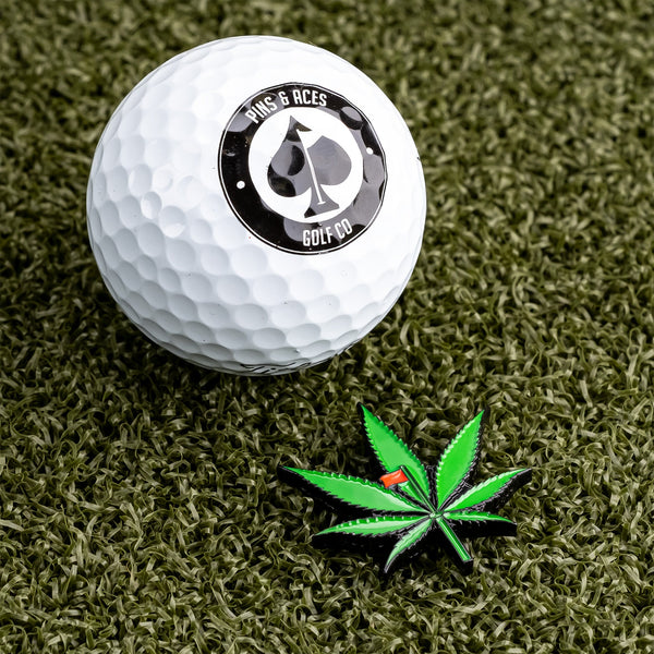 Pot Leaf Ball Marker - Inside the Leather Golf